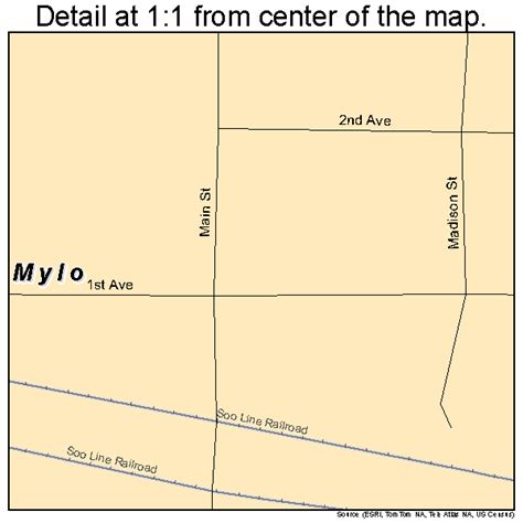 Mylo North Dakota Street Map 3855220