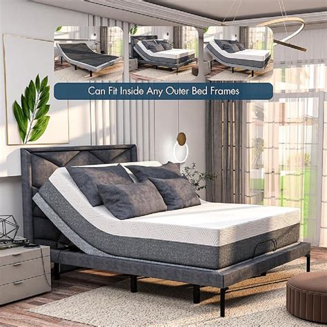 Renanim Split King Massaging Adjustable Bed With 14 Memory Mattress