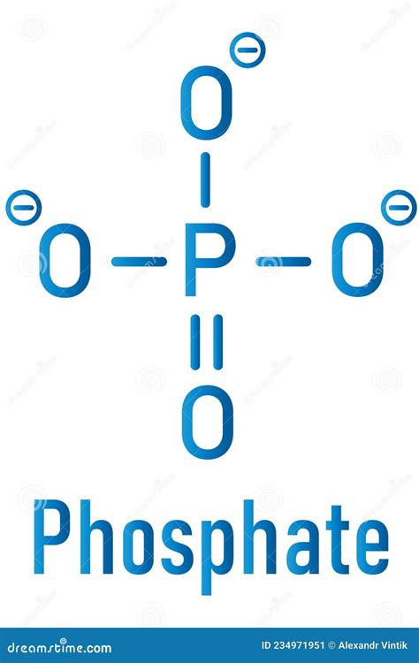 Phosphate Anion Chemical Structure Skeletal Formula Stock Vector