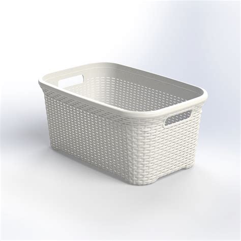 Pixie Rectangular Rattan Laundry Basket 3mplast