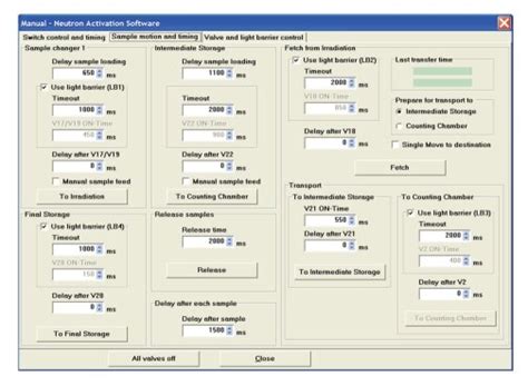Sample Motion And Timing Interface Of The New Software Package
