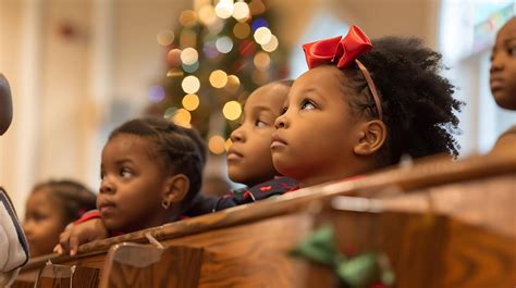 Premium Photo Three Young Girls Sit In A Church Pew Looking Up At The