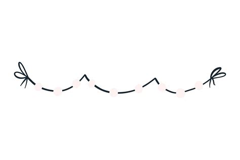 Cute Hand Drawn String With Bulbs Flat Vector Illustration Isolated On