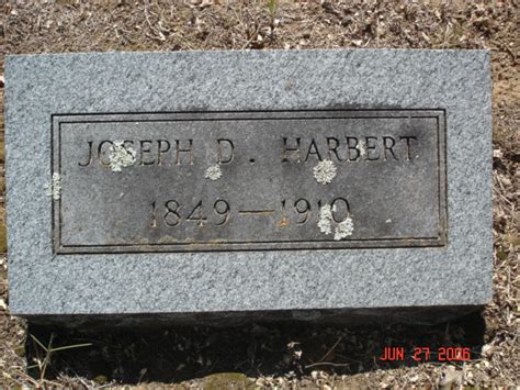 Joseph David Harbert 1849 1910 Find A Grave Memorial