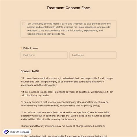 Free Online Treatment Consent Form Template Formsapp