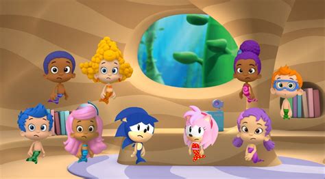 Bubble Guppies Sonic And Amy Looking Worried By Supersonic769 On Deviantart