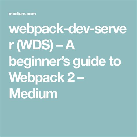 Webpack Dev Server Wds Beginners Guide Beginners Server