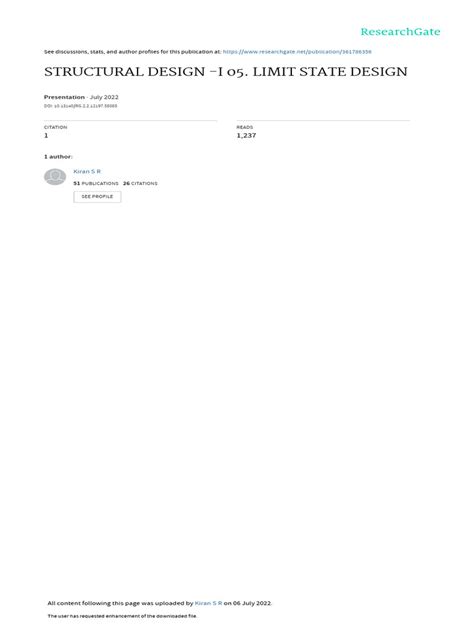 5limitstatedesign Pdf Strength Of Materials Structural Load