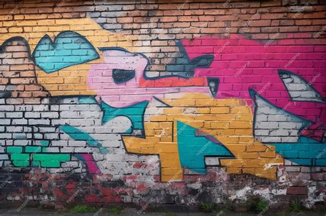 Imagen Detallada Del Dibujo De Graffiti En Color Pintura De Arte Callejero De Fondo Parte Del