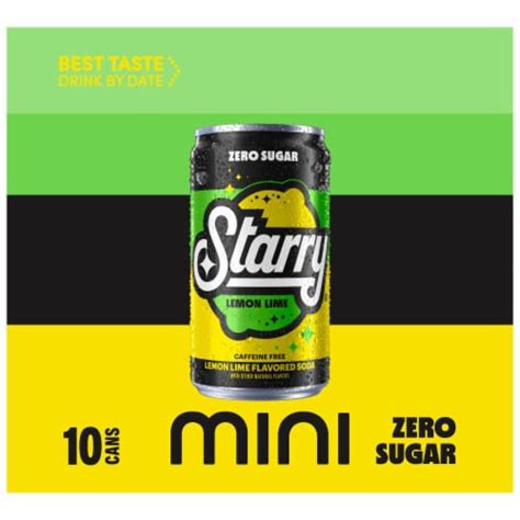 Starry™ Zero Sugar Lemon Lime Caffeine Free Soda Mini Cans 10pk 7 5 Fl Oz Frys Food Stores