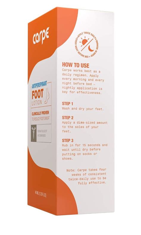 Carpe Antiperspirant Foot Lotion Stop Sweaty Smelly Feet And Prevent