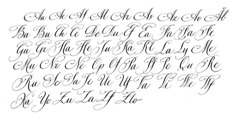 Old English Calligraphy Alphabet Russian Script Writing Cyrillic