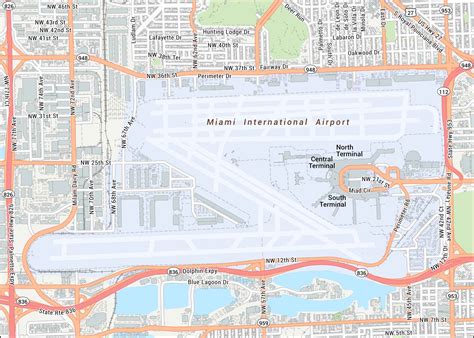 Miami International Airport Map Us Maps