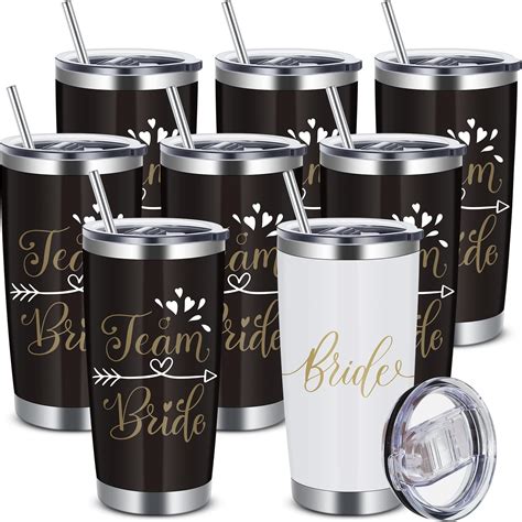 Newshun Bride Bridesmaid Tumbler Set Of 10 20oz Bride Tribe Stainless Steel Wine