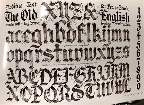 Old English Alphabet In Black And White