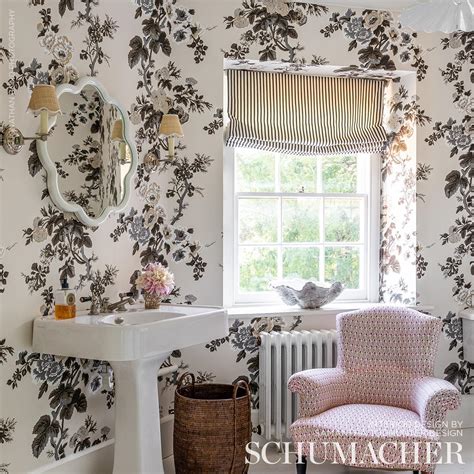 Schumacher Pyne Hollyhock Wallpaper A Cottage In The City
