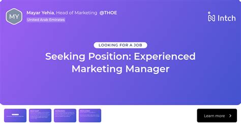 Mayar Yehia Seeking Position Experienced Marketing Manager Intch