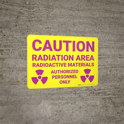 Caution Radiation Area Radioactive Materials With Icons Landscape