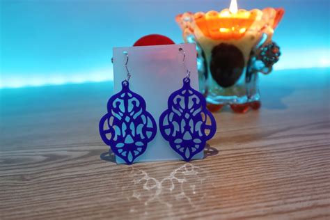 Laser Cut Floral Earrings Design Dxf File Free Download