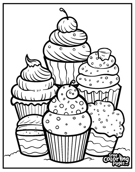 Coloring Pages Of Cupcakes A Cute And Funny Coloring Page Of A