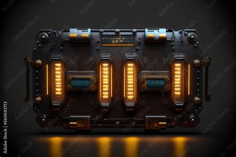 Glowing Sci Fi Energy Bar Loading Screen Monitor Interface Stock