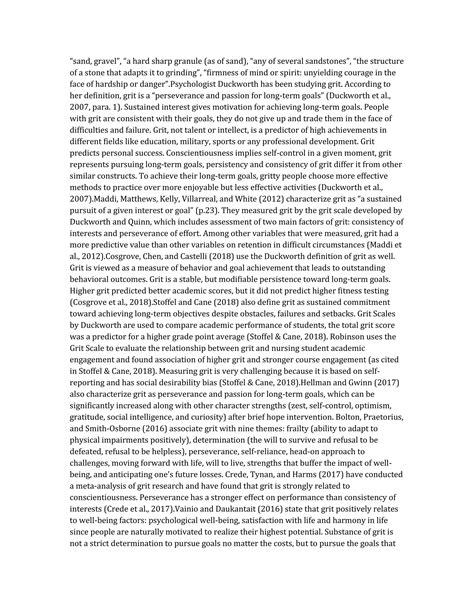 Nursing Concept Analysis Paper Grit In Nursing Sample Essaydocx