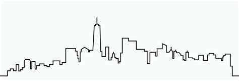 City Skyline Outline White