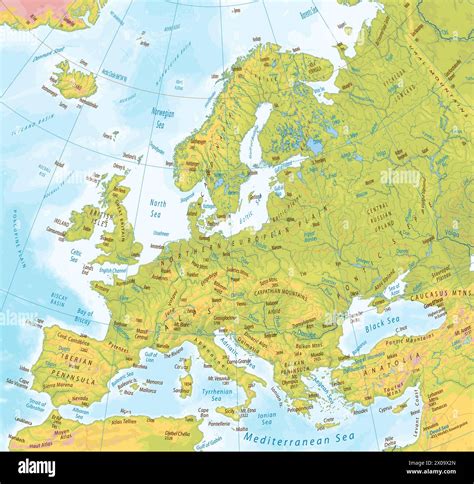 Physical Map Of Europe