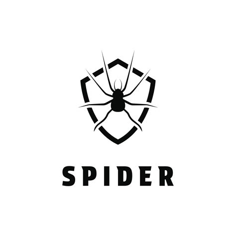 Spider Logo Design Concept With Shield Symbol 39450955 Vector Art At