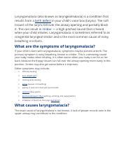 Understanding Laryngomalacia Causes Symptoms And Treatment Course Hero