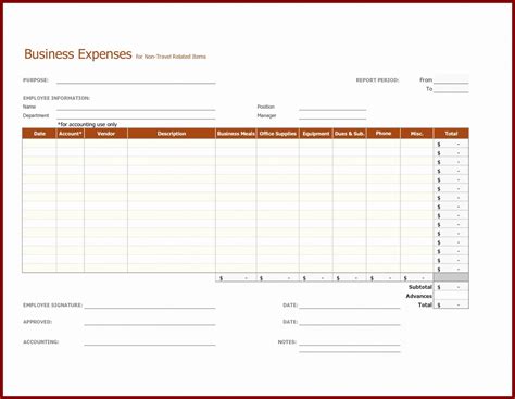 Form Templates Expense Report Business Template For Taxes Beautiful