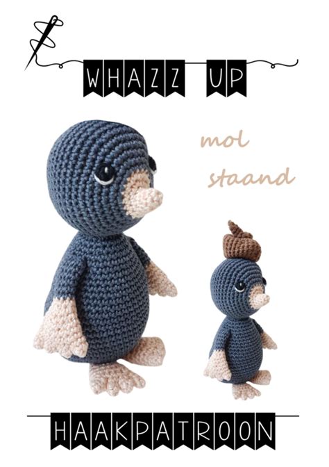 Whazz Up Haakpakket Staande Mol Met Drol Haakpakketten Full Color Strijkapplicaties En Zo