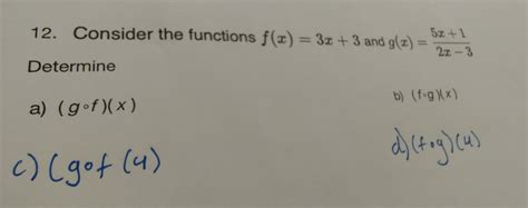 Solved Consider the functions f(x)=3x+3 ﻿and g(x)=5x+12x-3 | Chegg.com