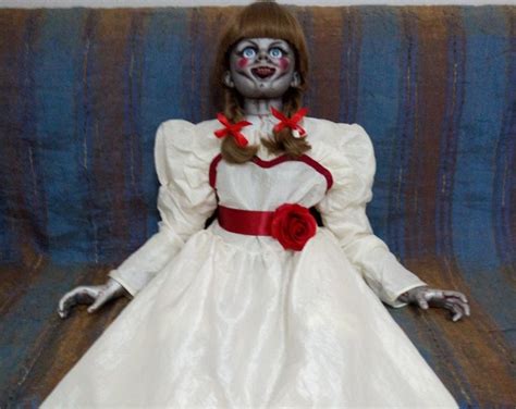 Annabelle Doll Replica Props Life Size 1 1 Grey Edition With Blue Eyes Etsy