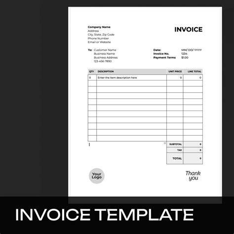 Invoice Template Microsoft Word Invoice Editable Business Invoice