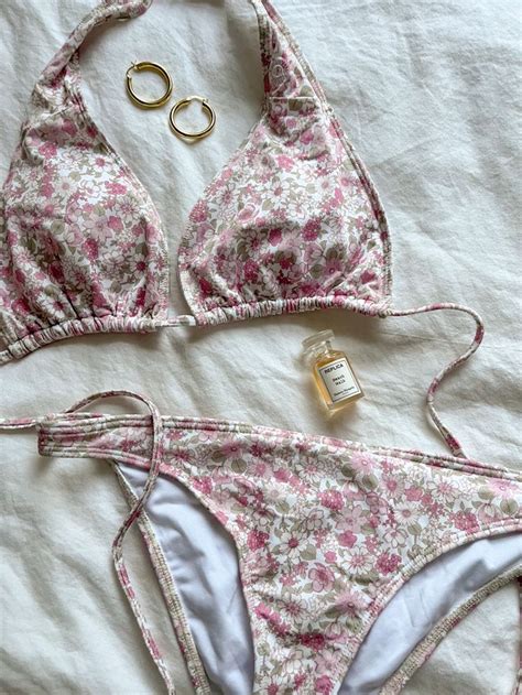 Girly Pink Floral Swim Suit Moda Ropa De Playa Moda De Ropa Ropa