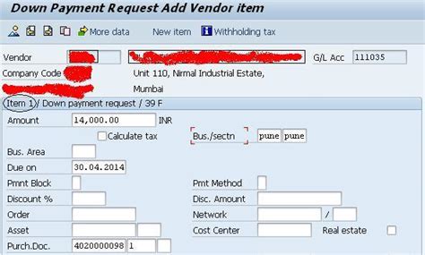 Solved Vendor Down Payment Request Sap Community