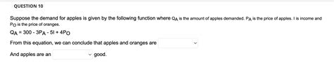 Solved Suppose The Demand For Apples Is Given By The