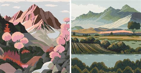 15 Simple Cross Stitch Patterns Of Various Landscapes Bored Panda