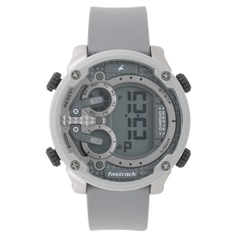 Fastrack Trendies Digital Grey Dial Silicone Strap Watch For Men Ns38045pp02 Fashion