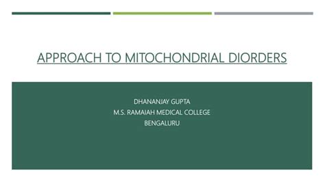 Mitochondrial Neurogastrointestinal Encephalomyopathy Mngie Pptx