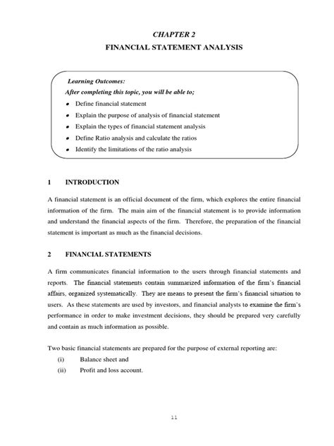 2 Chapter 2 Financial Statement Analysis Pdf Working Capital