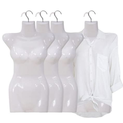 4 Packs Female Mannequin Torso Set 27 Dress Form Hollow Back Half Body