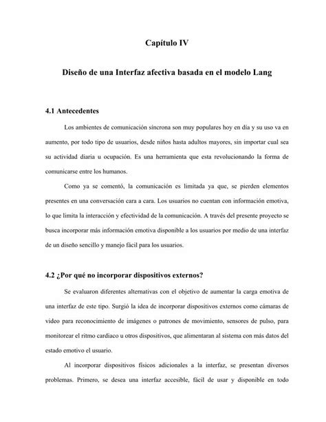 Pdf Capítulo Iv Diseño De Una Interfaz Afectiva Basada …catarina Udlap Mx U Dl A Tales