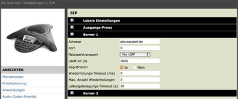 Configuring The Polycom Soundstation Ip 6000 Easybell