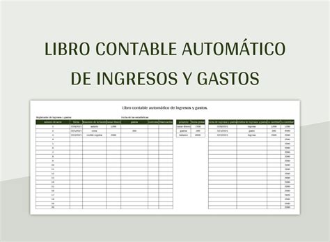 Plantilla De Libro De Contabilidad