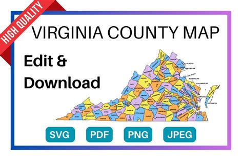 Virginia County Map Editable And Printable State County Maps