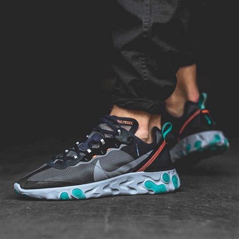 Nike React Element 87 Neptune Green And Bright Mango Fashion Shoes