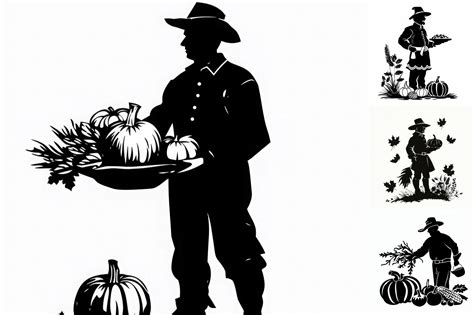 Silhouette Clipart Thanksgiving Day Illustration Par Ai Graphic Design