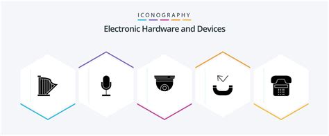 Devices 25 Glyph icon pack including phone. call. microphone. surveillance. roof 18586544 Vector ...